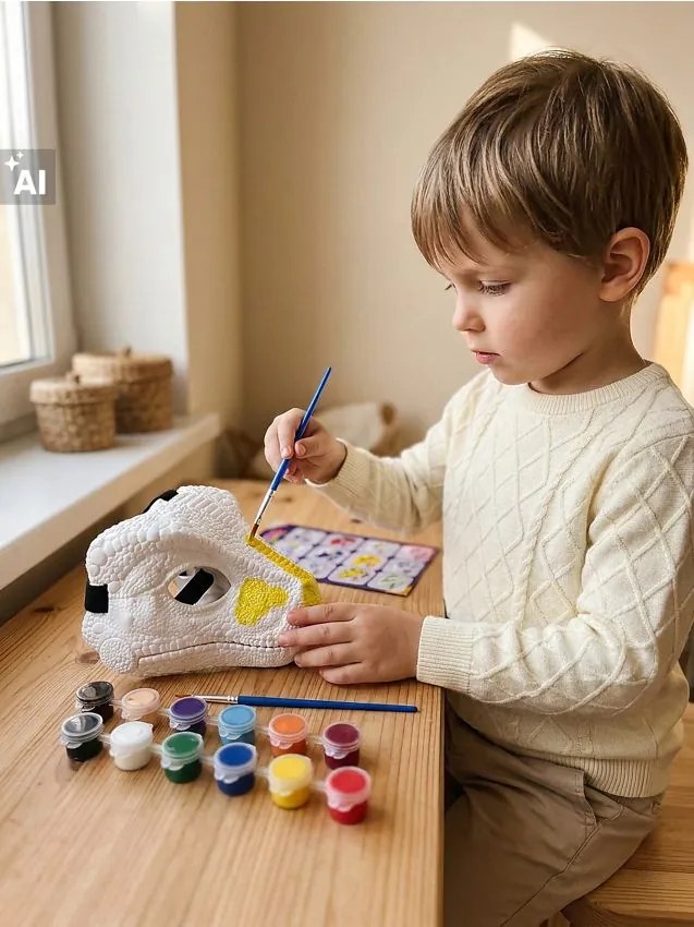 Sinsay - Kreativní sada na malování masky dinosaura se zvukem - vícebarevná