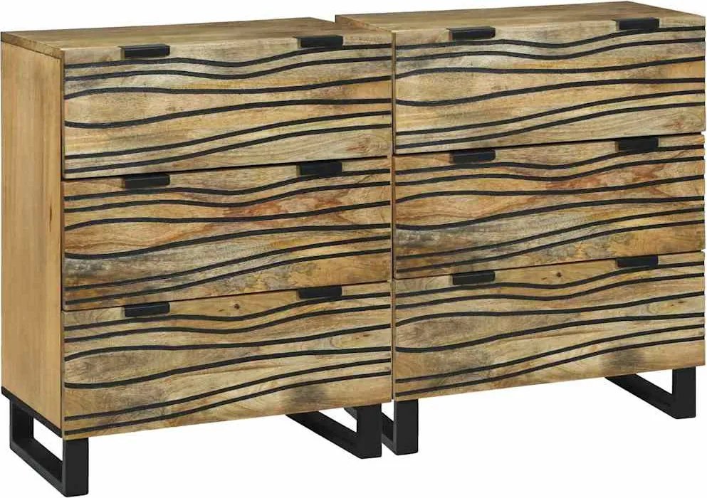 Sestava komody 2 ks Přírodní 120 x 33 x 75 cm 3310040