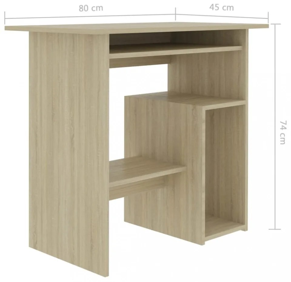 Počítačový stůl 80x45 cm Dekorhome Šedá lesk