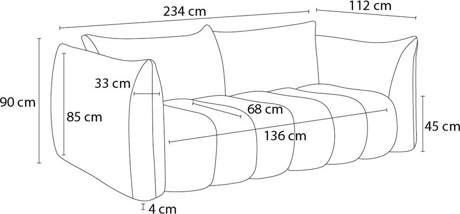 Béžová pohovka z textilie bouclé 234 cm Azra – Bobochic Paris