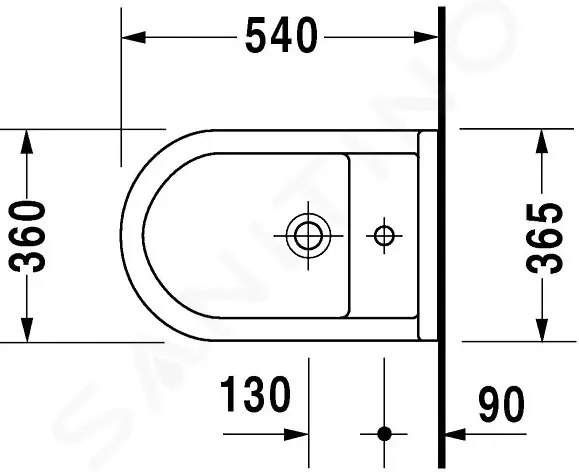 DURAVIT - Starck 3 Závěsný bidet s přepadem, bílá (2230150000)