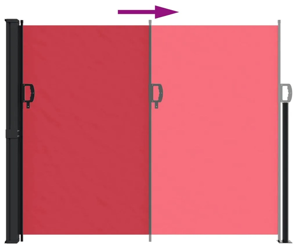 Zatahovací boční markýza červená 160 x 600 cm,  4004522