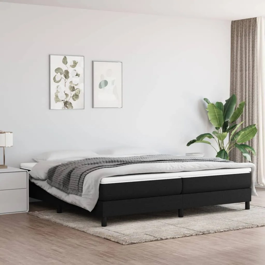 Rám postele s boxspringem černý 200 x 200 cm textil 3120542