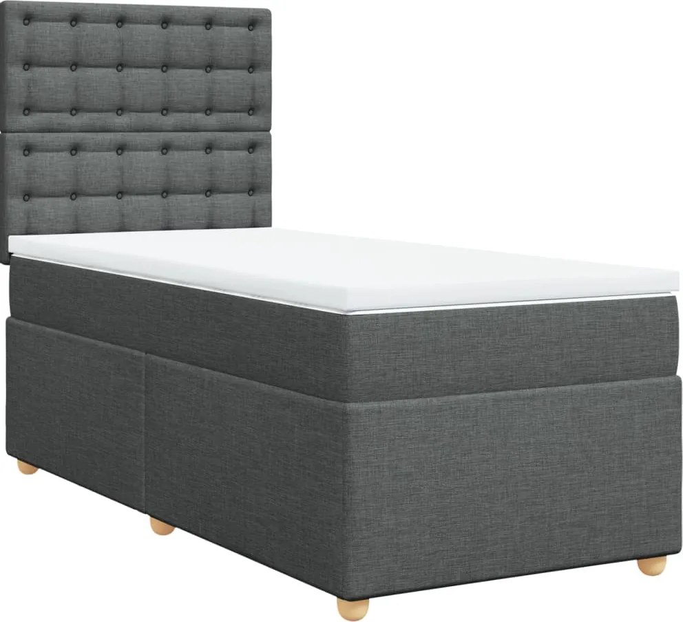 Box spring postel s matrací tmavě šedá 90x190 cm textil 3291150