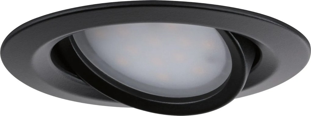 P 93082 LED vestavné svítidlo Nova Plus Coin základní sada výklopné IP65 kruhové 93mm 30° Coin 3x6W 230V stmívatelné 2700K černá mat - PAULMANN