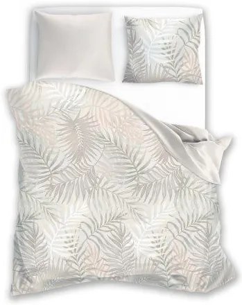 Bavlněné povlečení 160x200 béžové pudrové listy Summer Sleep 007 Faro