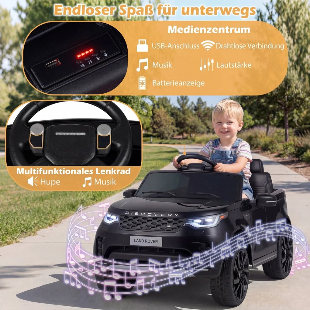 Costway 12 V Land Rover dětské elektrické závěsné auto LED hudební bezdrátové
