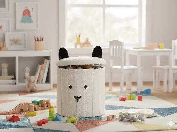CH Taburetka s úložným prostorem Teddy - bílá