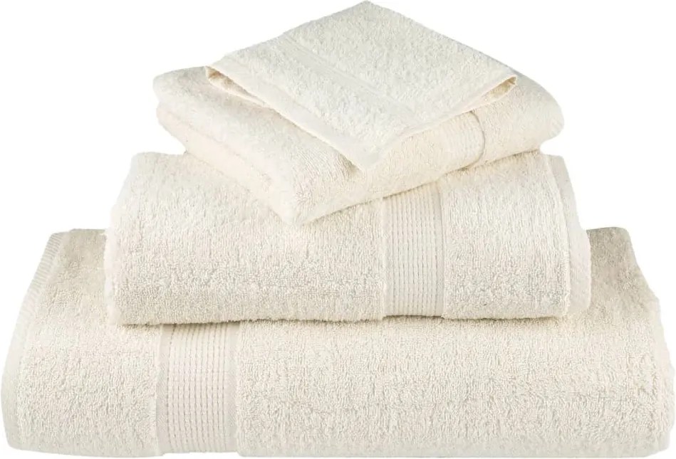 Premium ručníky SOLUND 2 ks krémové 80 x 200 cm 600 g/m² 137482