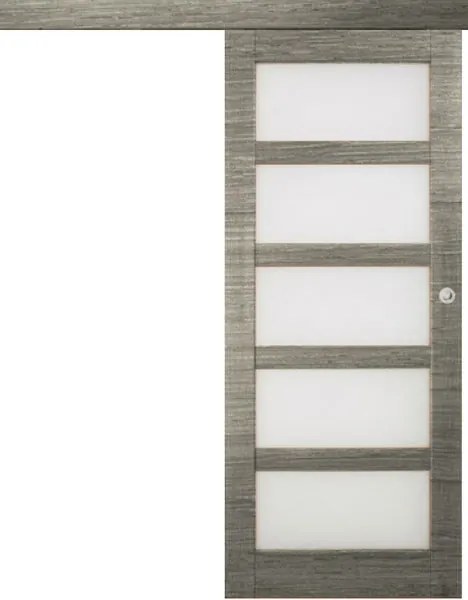 posuvné interiérové dveře na stěnu vasco doors BRAGA model 6 Průchozí rozměr: 70 x 197 cm, Orientace dveří: Levé dveře, Dekor: Buk jasmínový