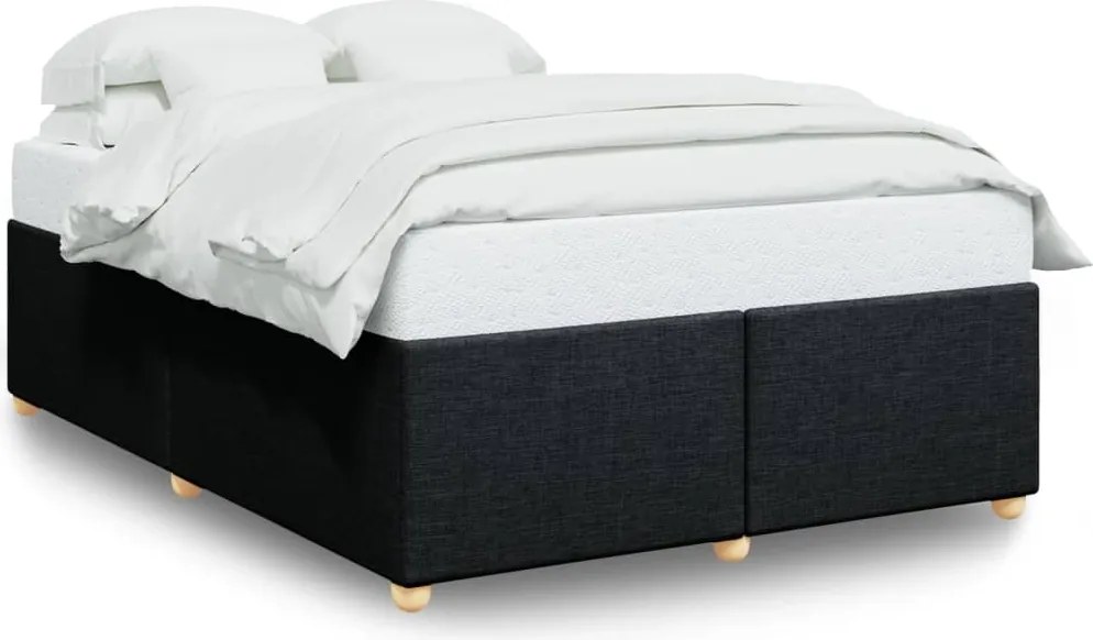 Rám postele bez matrace černý 140 x 190 cm textil 3284731
