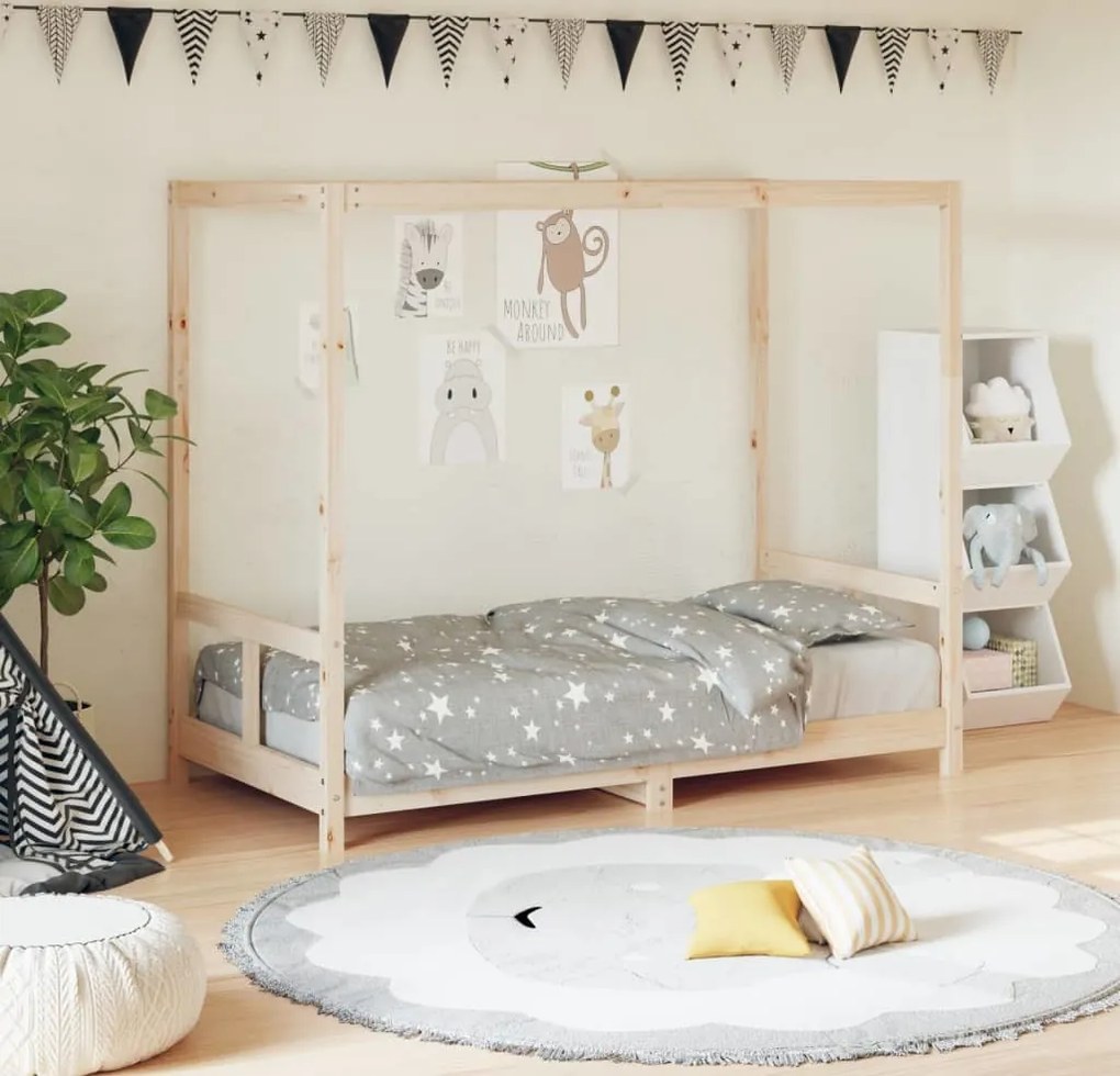 vidaXL Dětská postel 80 x 160 cm masivní borové dřevo [834514] Barva: Bílá