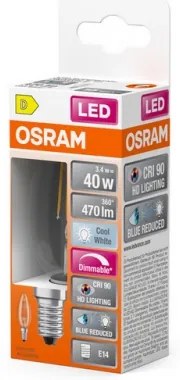 LED žárovka E14 OSRAM Filament 3,4 (40W) neutrální bílá (4000K) stmívatelná svíčka