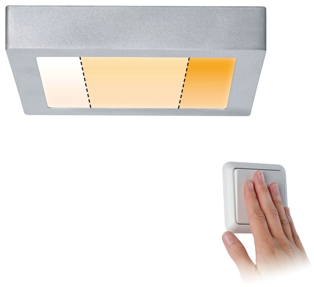 P 79794 Carpo LED Panel 225mm hranaté 13W matný chrom s funkcí stmívání 3000-2300K 797.94 - PAULMANN