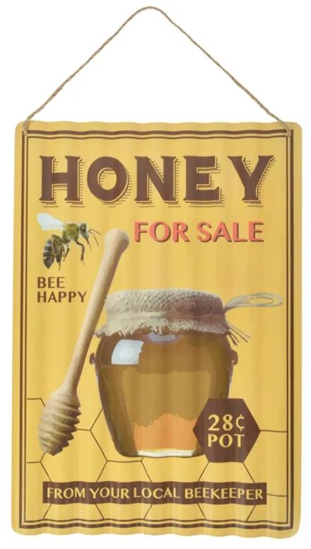 Plechová cedule med na prodej