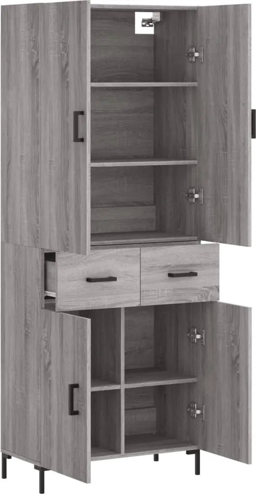 Skříň highboard šedá sonoma 69,5 x 34 x 180 cm kompozitní dřevo 3198151