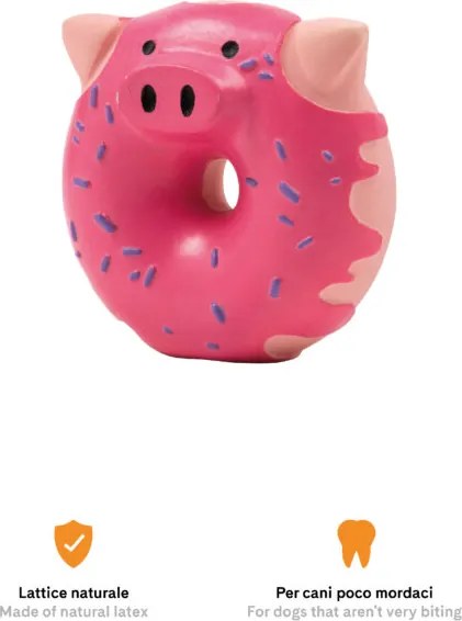 United Pets Latexová hračka pro psy prasátko Donut