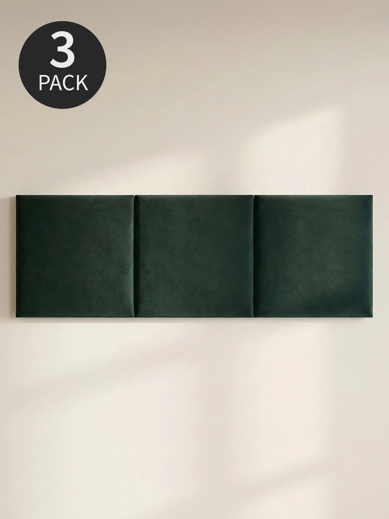 Sinsay - Čtvercové čalouněné panely 3 pack - tmavě zelená