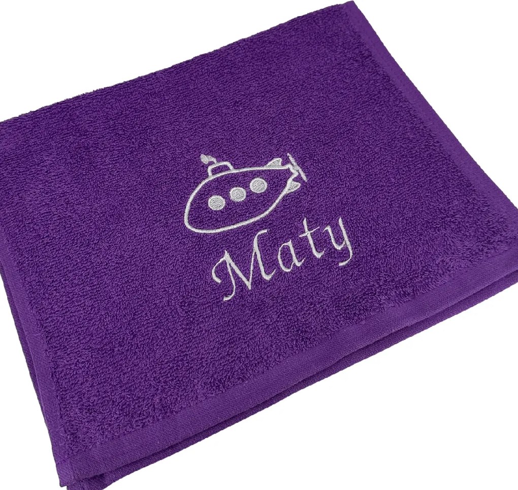 Ručník Ponorka s vlastním jménem nebo textem Barva: Hnědá, Velikost ručníku: 30x50cm
