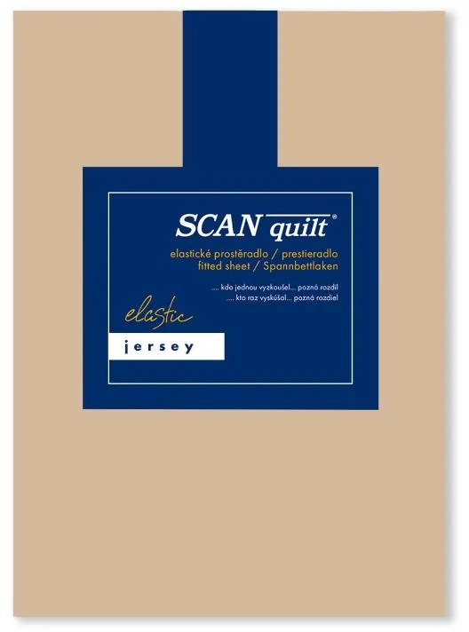 SCANquilt napínací prostěradlo JERSEY ELASTIC LYCRA oříšková výška matrace do 30 cm 200 x 220 cm