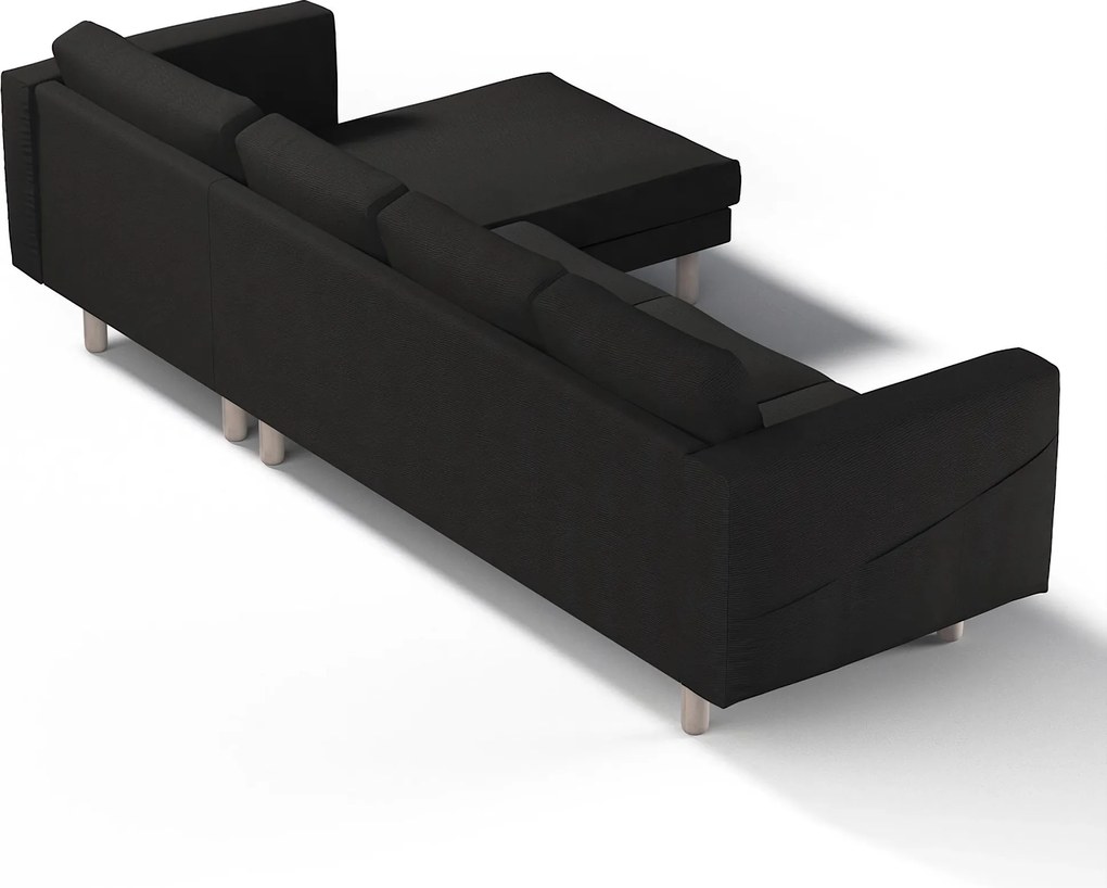 Potah na pohovku IKEA Norsborg 4-místná se šezlongem barva černá látka pletený vzor