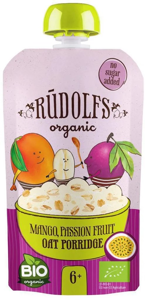 Rudolfs BIO kapsička Mango, celozrnná ovesná kaše 110 g