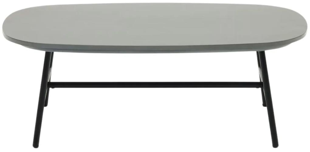 OnaDnes -20% Šedý konferenční stolek Kave Home Bramant 100 x 60 cm s černou podnoží