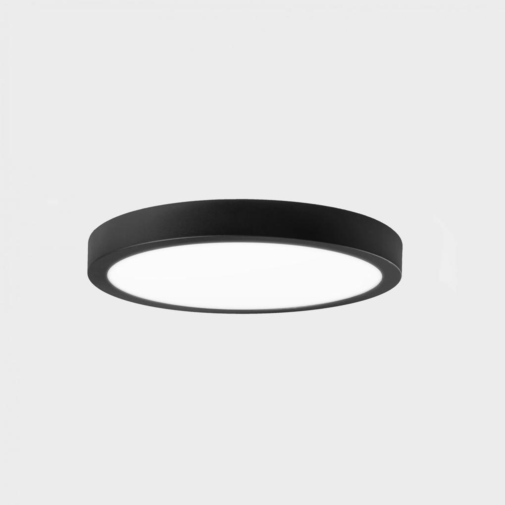KOHL-Lighting Stropní LED svítidlo Disc slim ø 30cm, černé, 24W Teplota světla: Teplá bílá - 3000 K, Stmívání: Push - Integrovaný zdroj