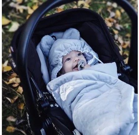 Babysteps Celoroční zavinovací deka do autosedačky pro miminko ZAHRADA ZVÍŘAT + TMAVĚ ŠEDÁ