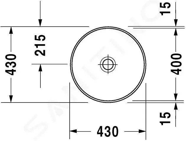 DURAVIT - Architec Umyvadlo bez přepadu, průměr 400 mm, bílá (0463400000)