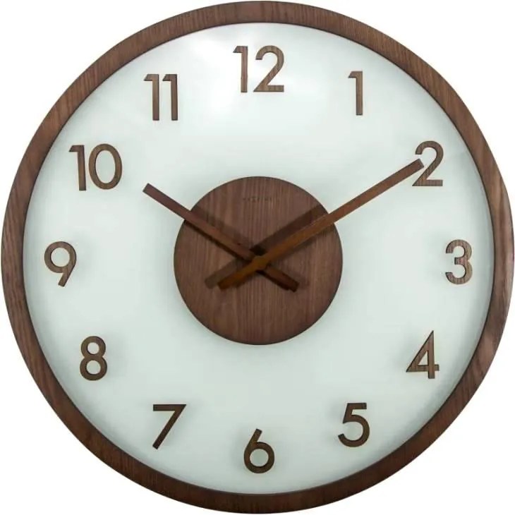 Designové nástěnné hodiny 3205br Nextime Frosted Wood 50cm