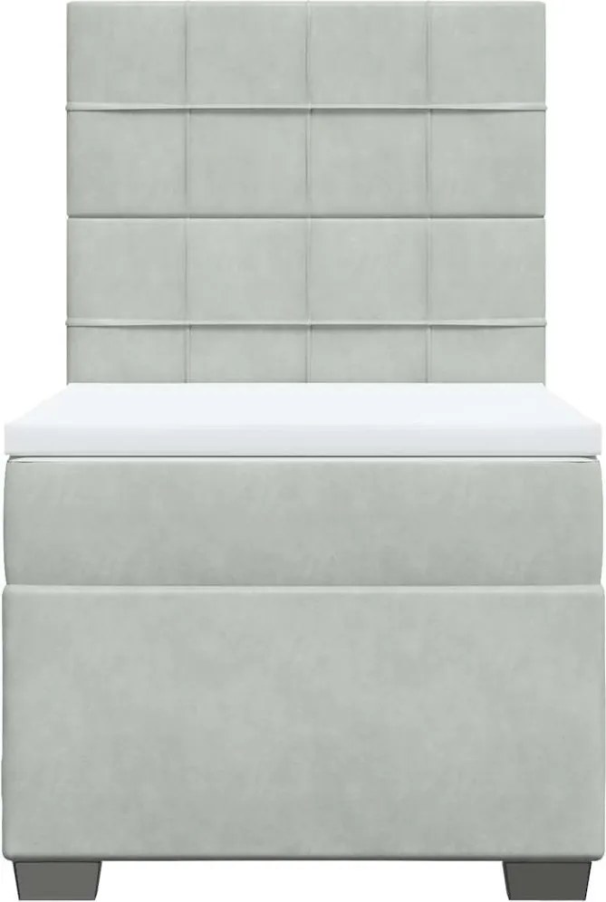 Box spring postel s matrací světle šedá 100x200 cm samet 3293134