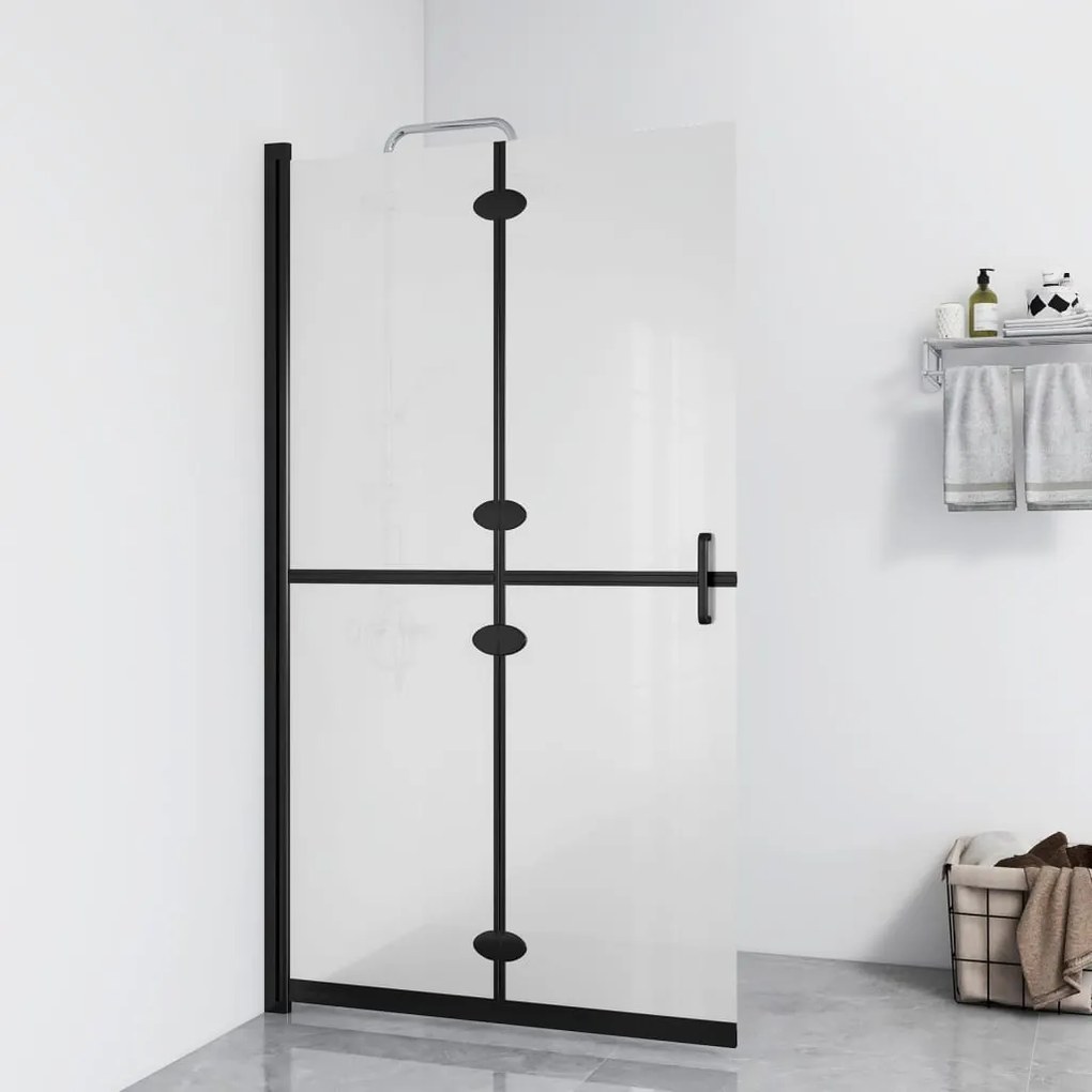 Skládací sprchová zástěna mléčné ESG sklo 80 x 190 cm 151193