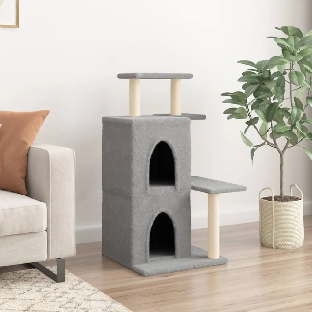 Škrabadlo pro kočky se sisalovými sloupky světle šedé 97 cm 172113