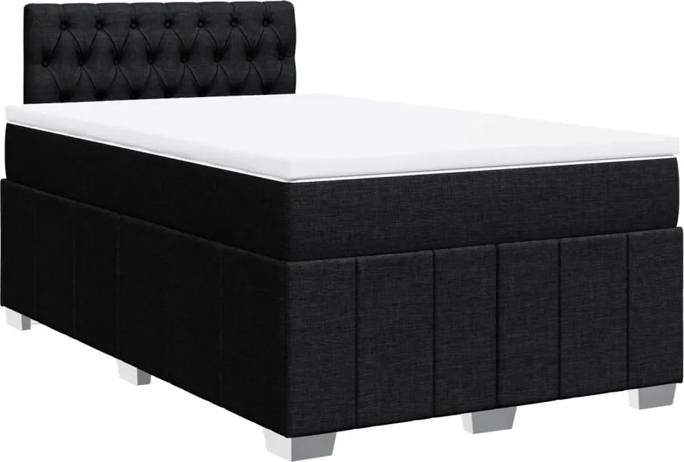 Box spring postel s matrací černá 120x190 cm textil 3289316