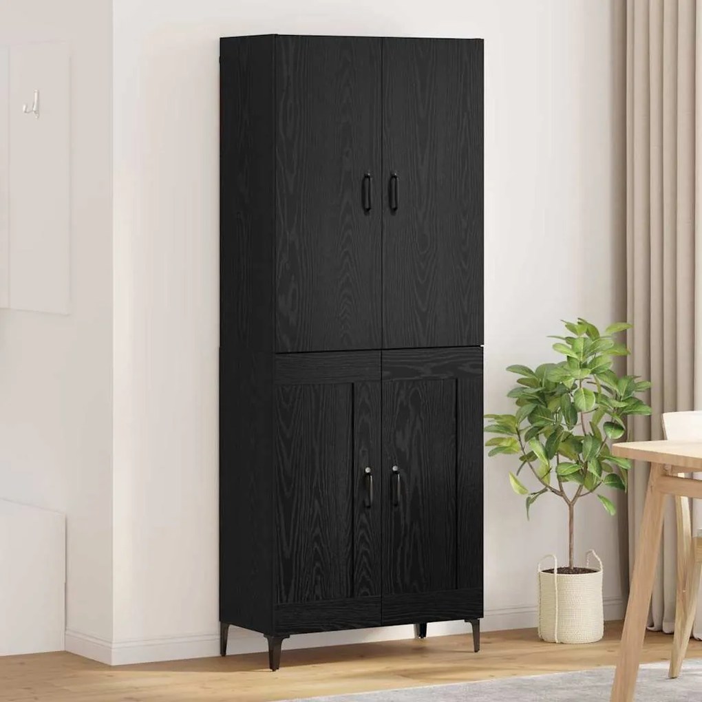 Vysoký bufet Černý dub 69,5 x 34 x 180 cm Kompozitní dřevo 3403588