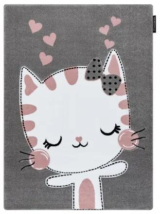 Dywany Łuszczów Dětský kusový koberec Petit Kitty cat grey ROZMĚR: 200x290