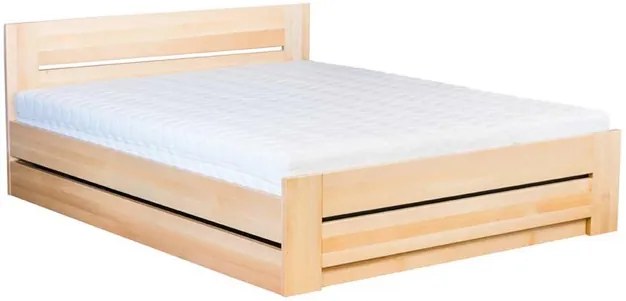 Drewmax LK198 140x200 cm dřevěná postel masiv buk dvojlůžko