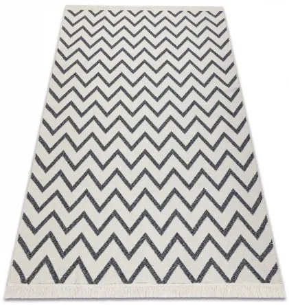 koberec TWIN 23002 ZigZag, bavlna, oboustranný, Ekologické třásně   a velikost 80x300 cm | krásné koberce cz