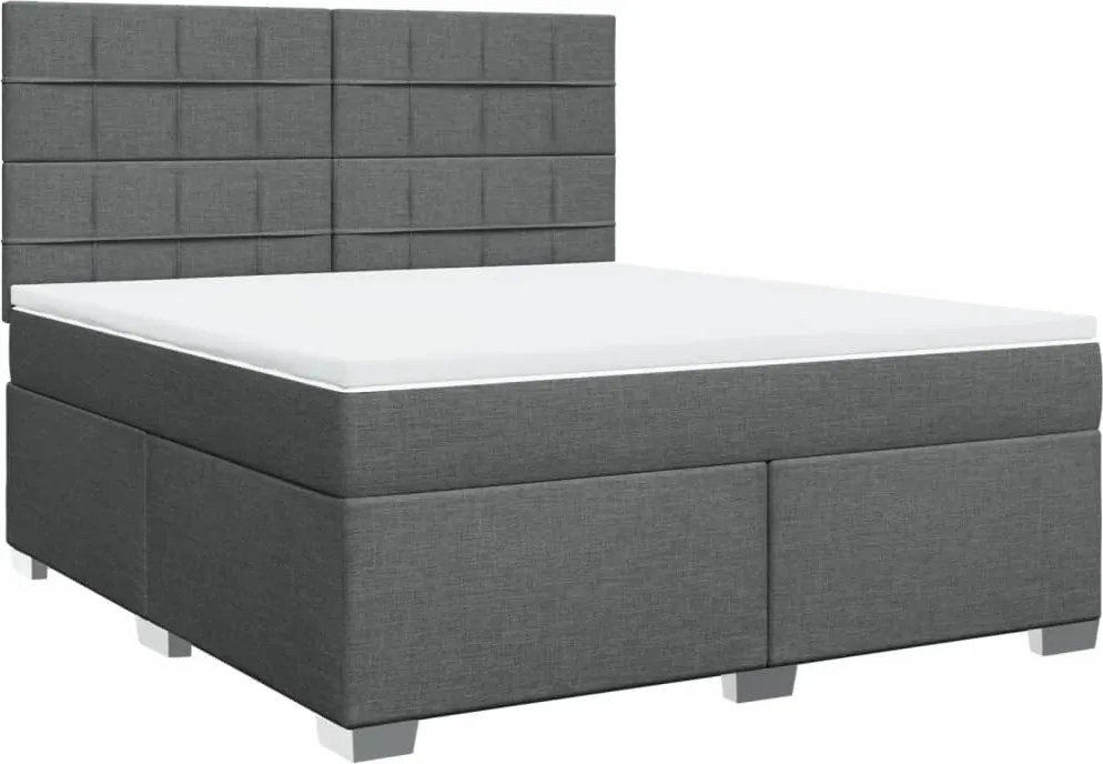 Box spring postel s matrací tmavě šedá 180x200 cm textil 3290568