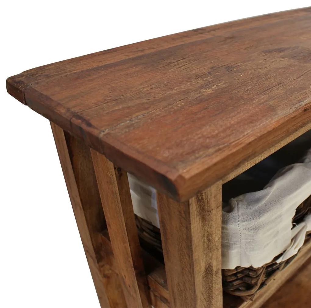 Odkládací stolek masivní recyklované dřevo 69 x 28 x 70 cm,  244489