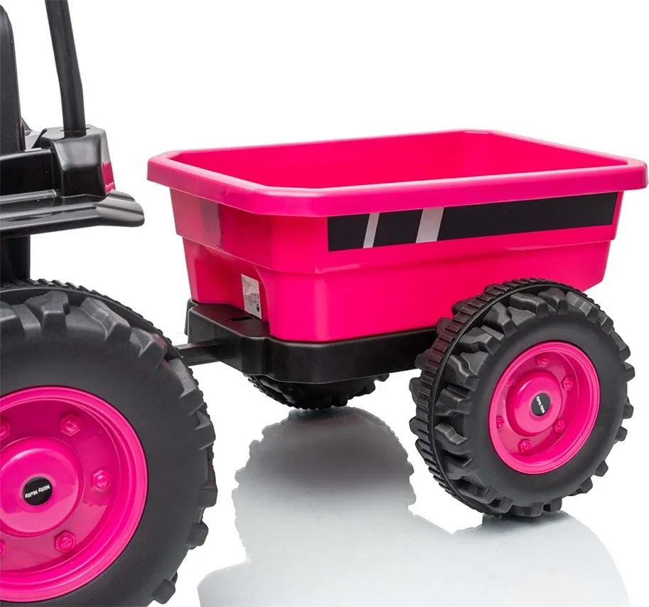 Elektrický traktor s vlečkou Milly Mally Farmer růžový