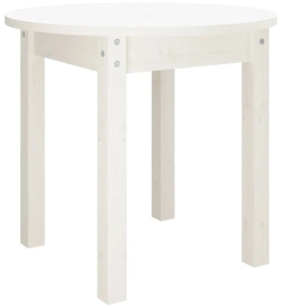 Konferenční stolek bílý Ø 45 x 40 cm masivní borové dřevo - Default Title