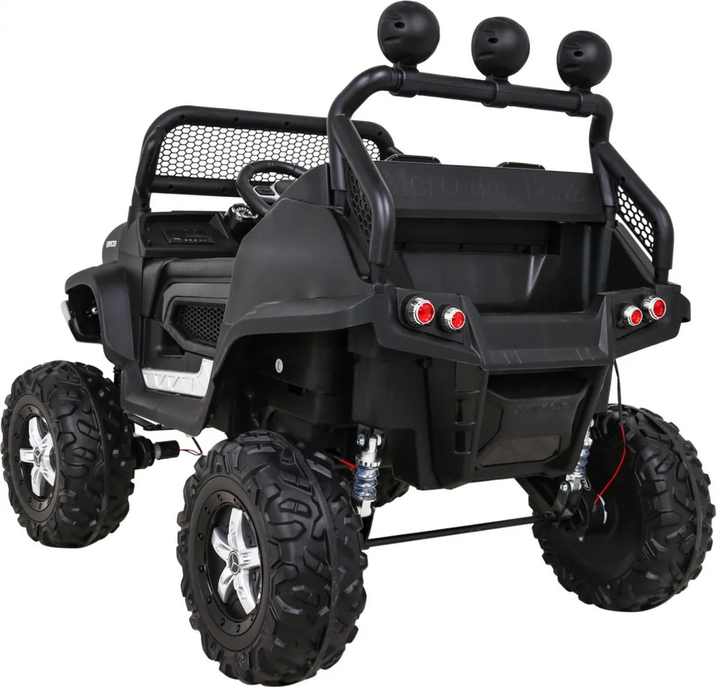 Ramiz Mercedes Benz Unimog elektrické autíčko pro děti černé + terénní pohon 4x4