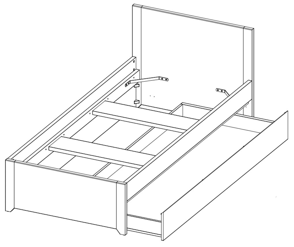 Sconto Postel ANGEL 90 dub craft bílý, 90x200 cm