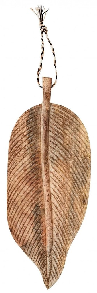 MADAM STOLTZ Servírovací prkénko Mango Wood Leaf, přírodní barva, dřevo