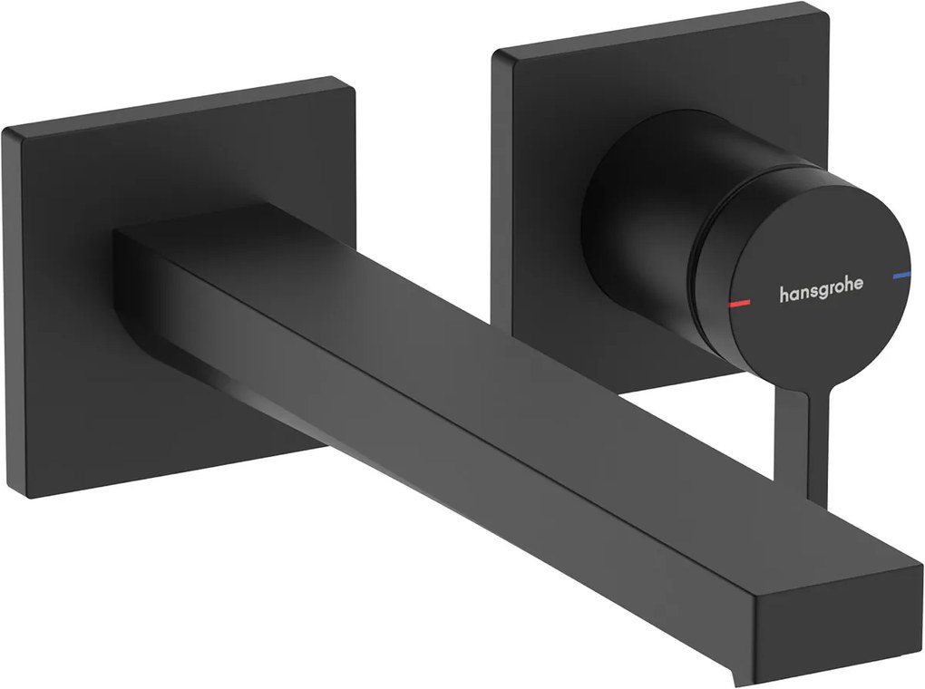 Hansgrohe Tecturis E, páková umyvadlová baterie EcoSmart+ pod omítku s výtokem 225 mm, černá matná, HAN-73051670