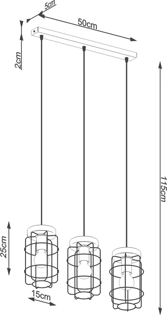 Sollux Lighting Závěsné svítidlo GOTTO 3L