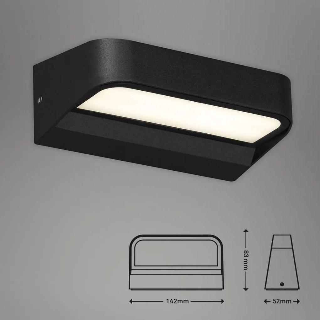BRILO 3036015 LED venkovní svítidlo 14,2 cm 8W 900lm černá (starý kód: BRILO 3036-015) - BRILO