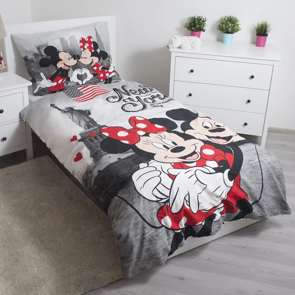 Jerry Fabrics Povlečení Minnie in New York - 140x200, 70x90 bavlna